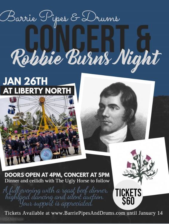 Barrie Pipes and Drums Concert and Robbie Burns Night | 101.1 Big FM